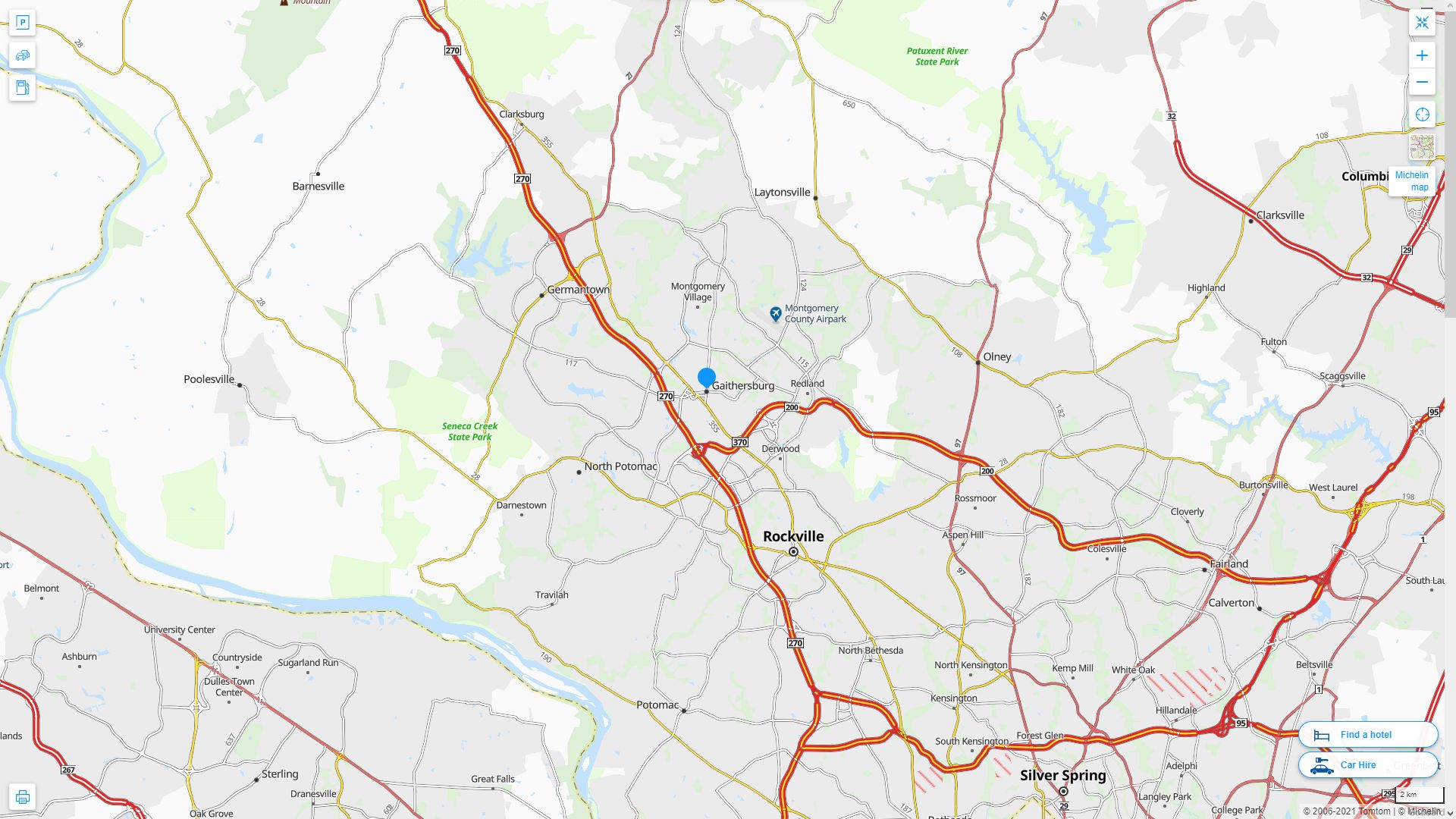 Gaithersburg, Maryland Map