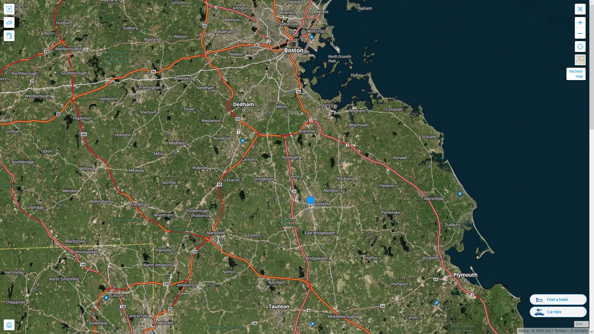 Brockton, Massachusetts Map
