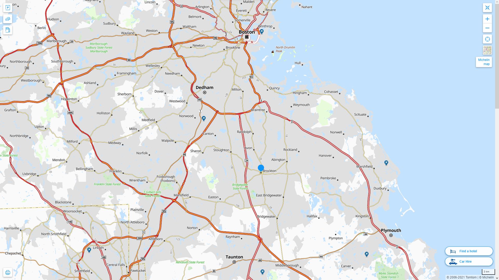Brockton, Massachusetts Map
