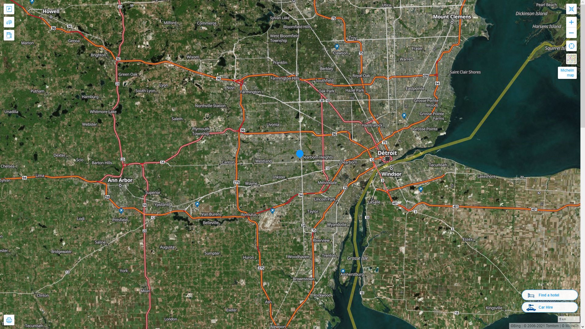 Dearborn Heights, Michigan Map