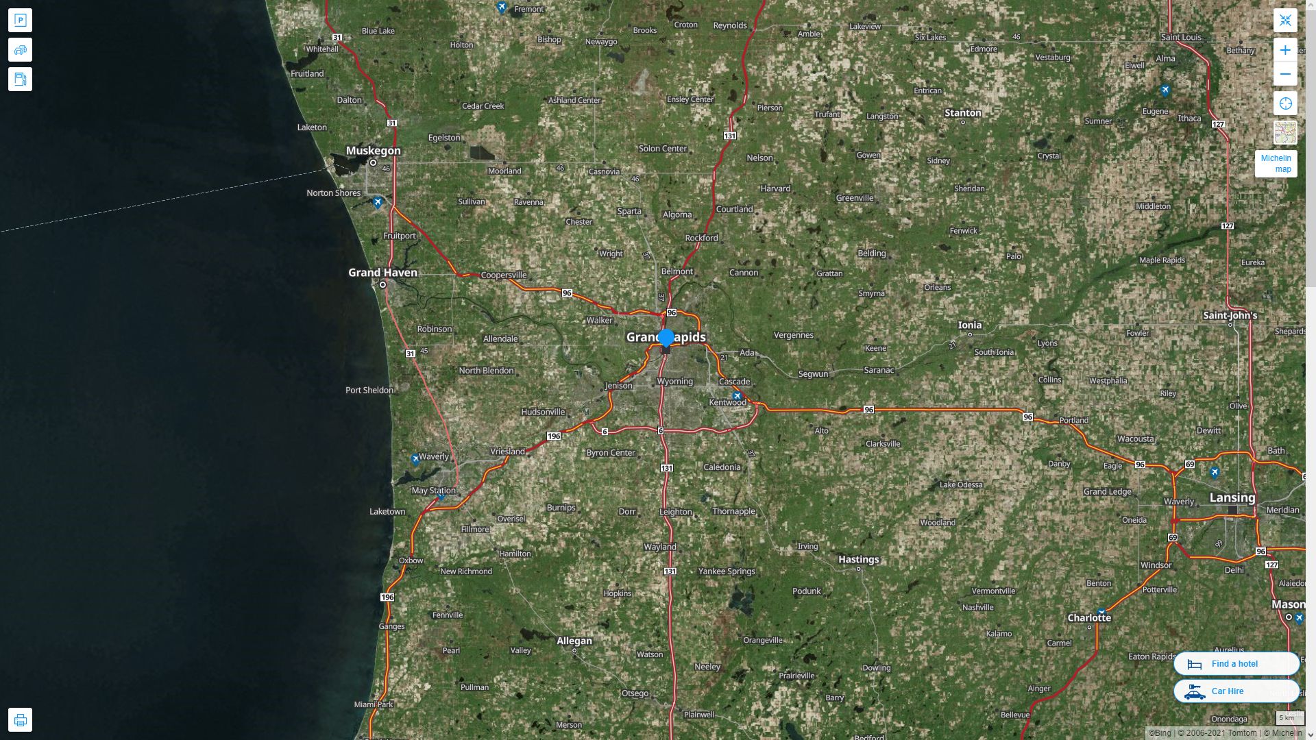 Grand Rapids, Michigan Map