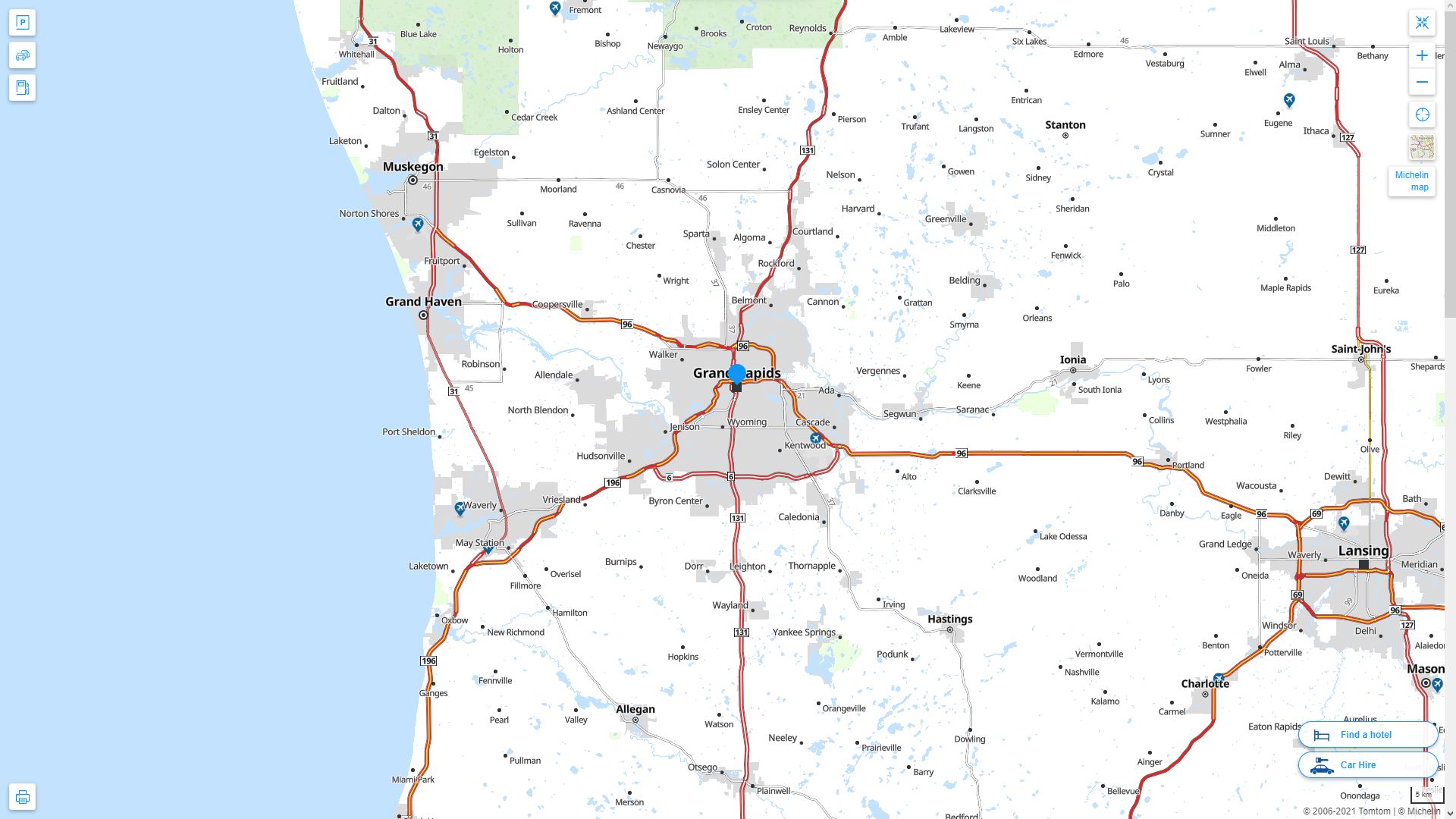 Grand Rapids, Michigan Map
