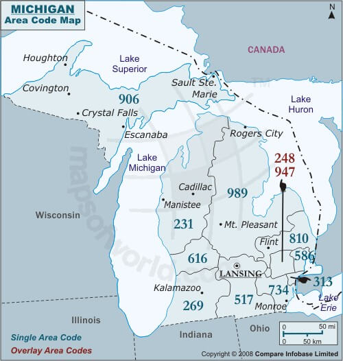 313 Area Code Map Michigan 313 Area Code Map Michigan