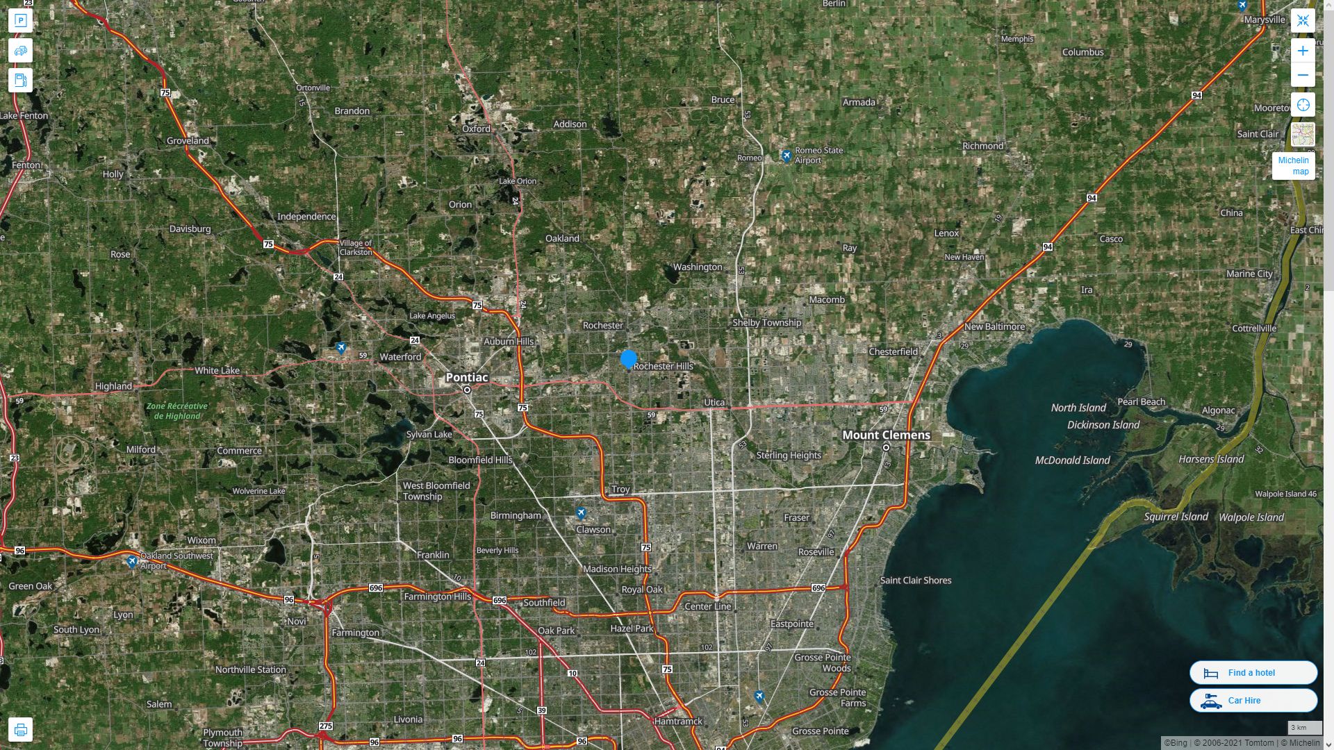 Rochester Hills, Michigan Map
