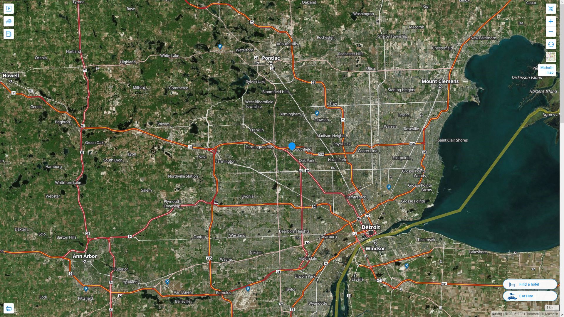 Southfield, Michigan Map