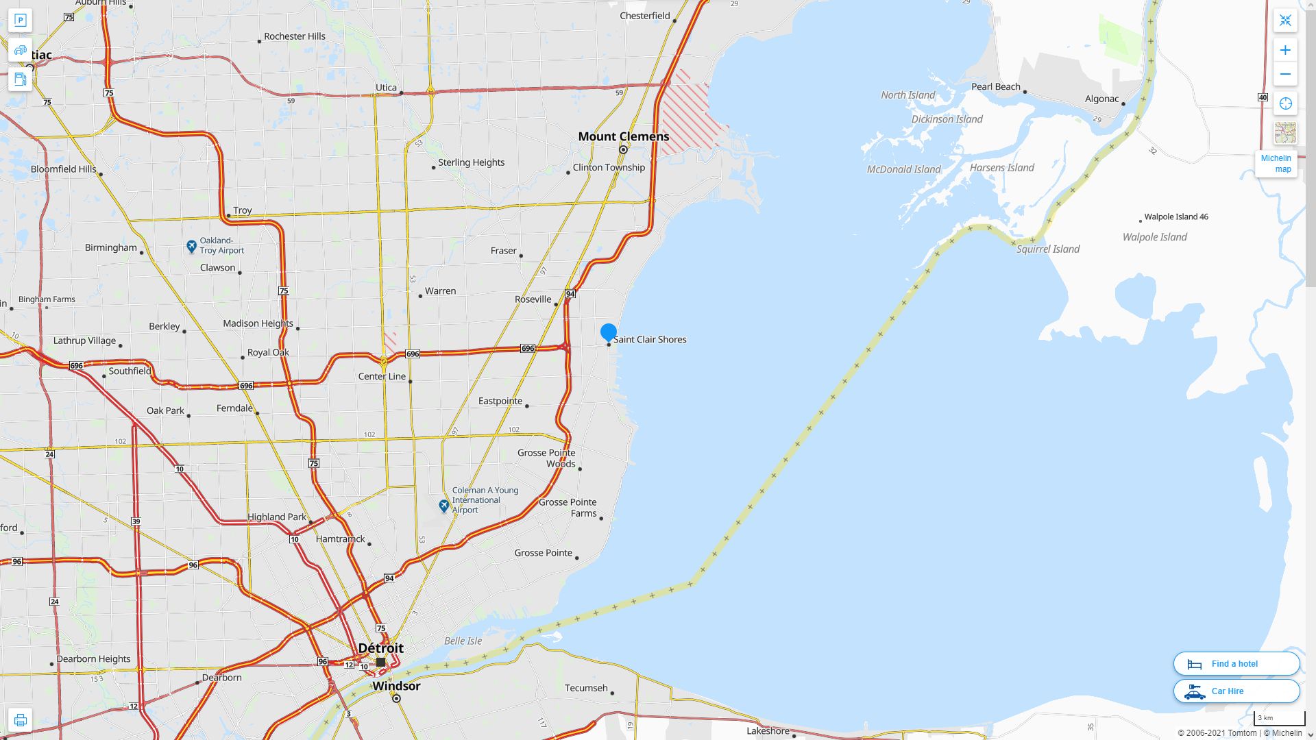St. Clair Shores, Michigan Map