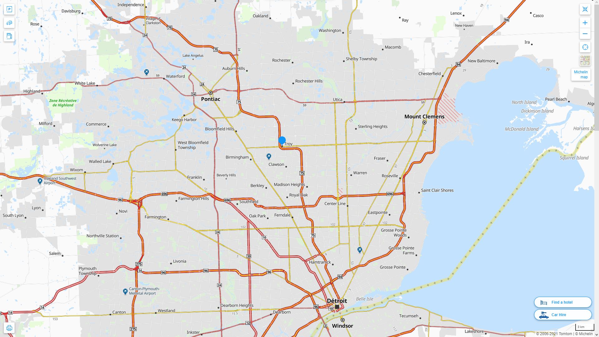 Troy, Michigan Map