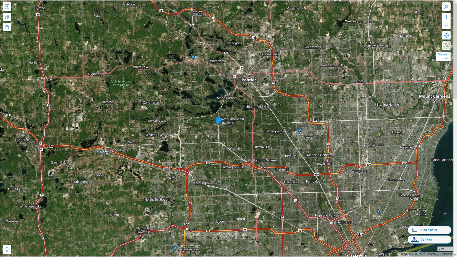 West Bloomfield Township, Michigan Map