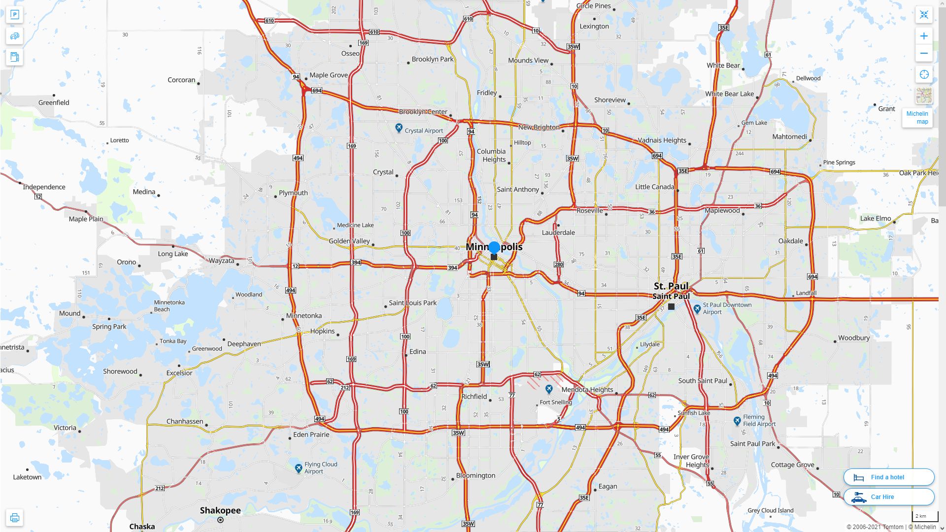 Minneapolis Minnesota Map - United States