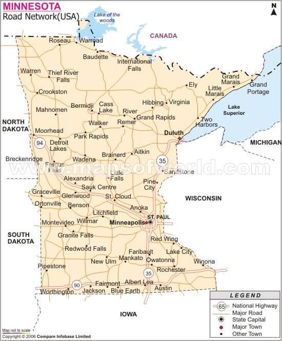 Map of Minnesota Cities Map of Minnesota Cities