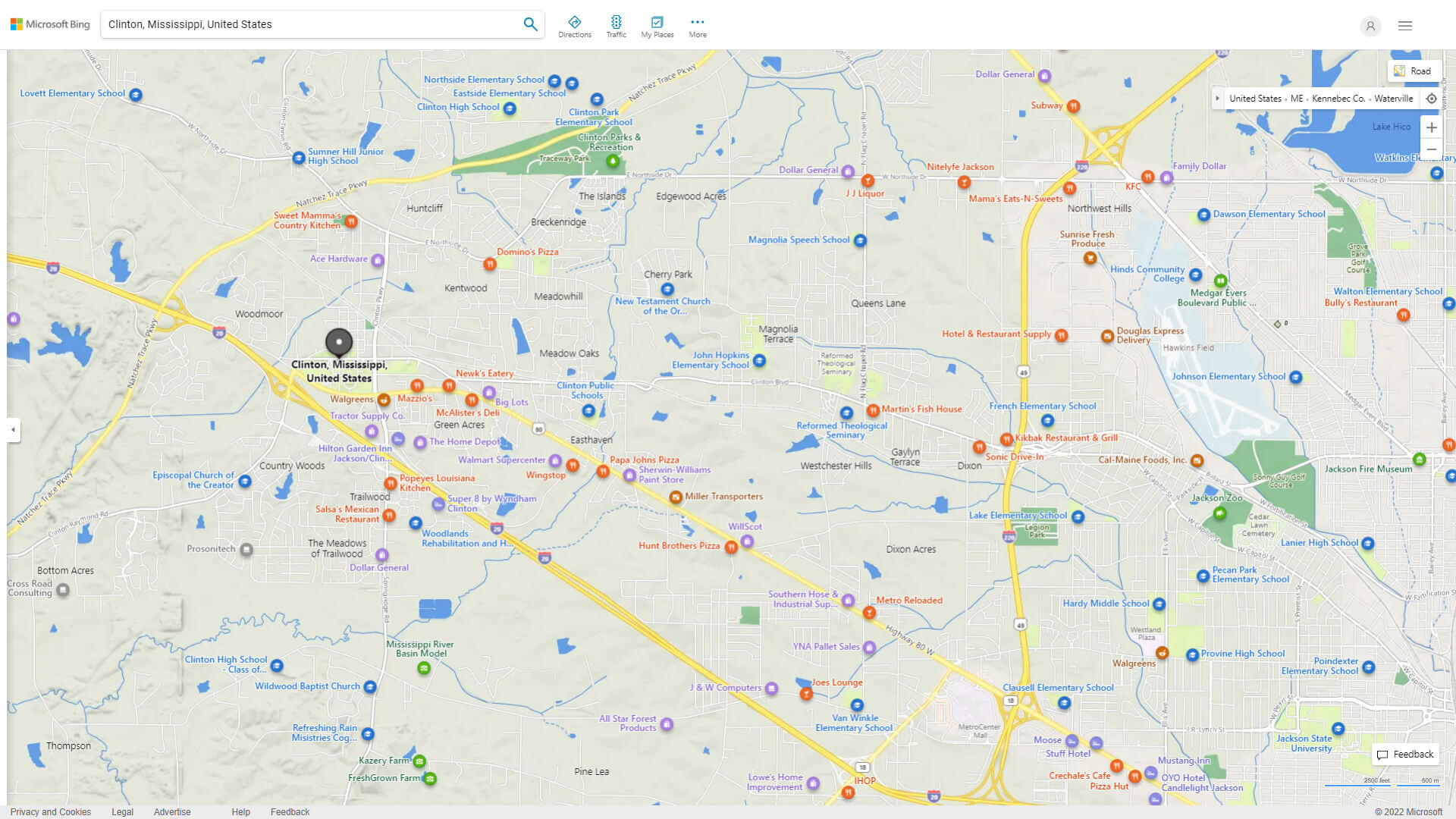 Clinton Mississippi Map - United States