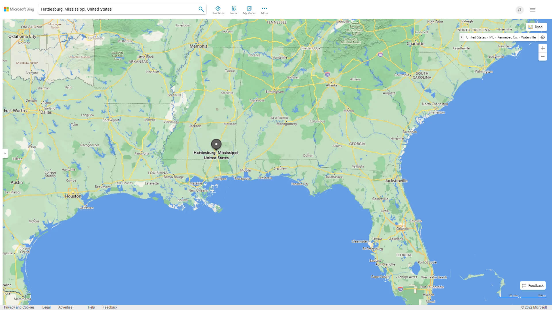 Hattiesburg, Mississippi Map