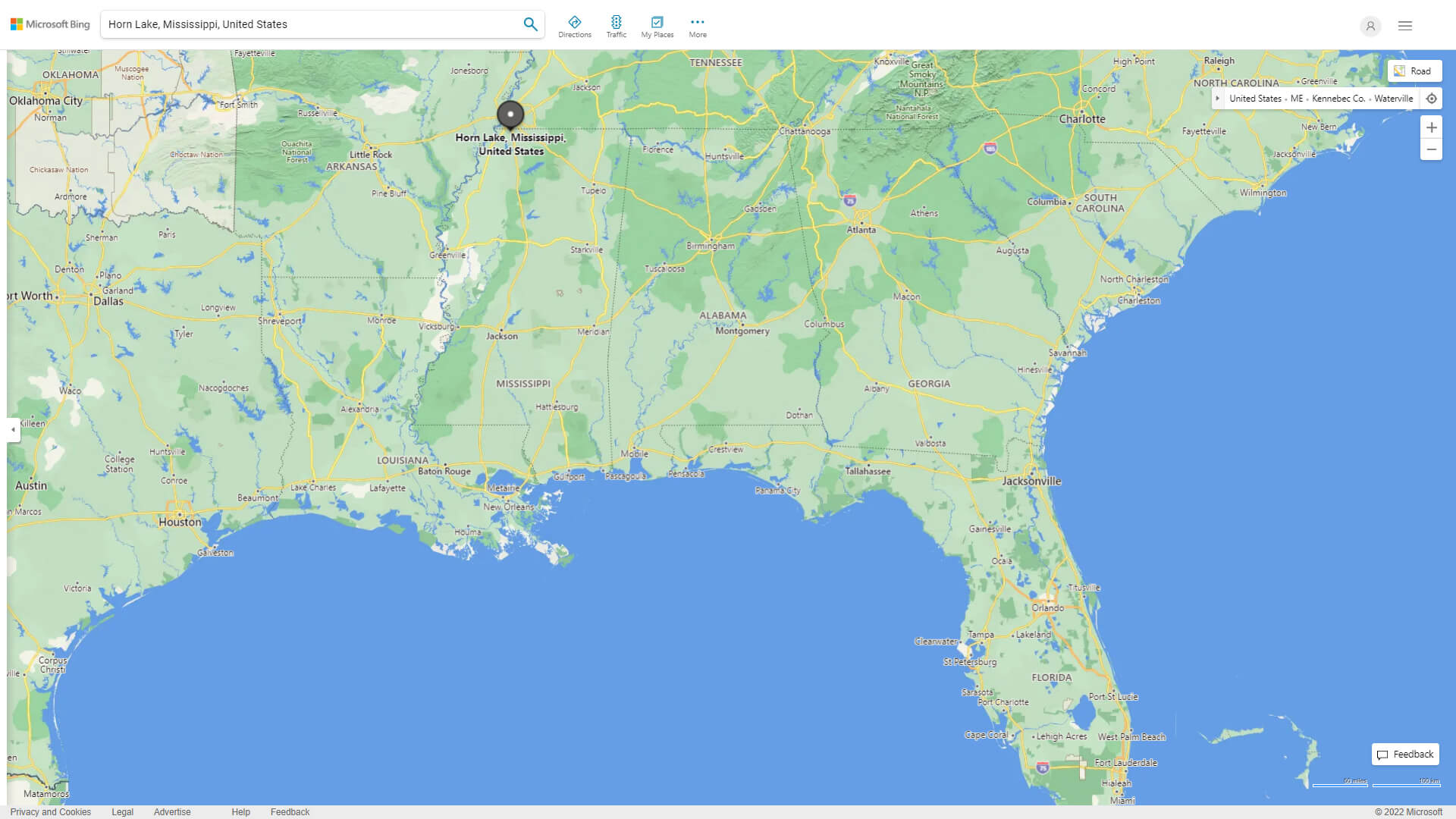 Horn Lake, Mississippi Map