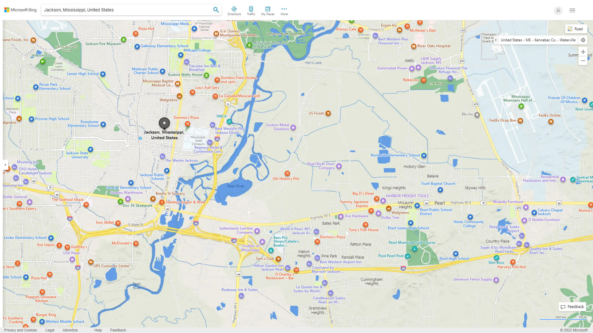 Jackson, Mississippi Map