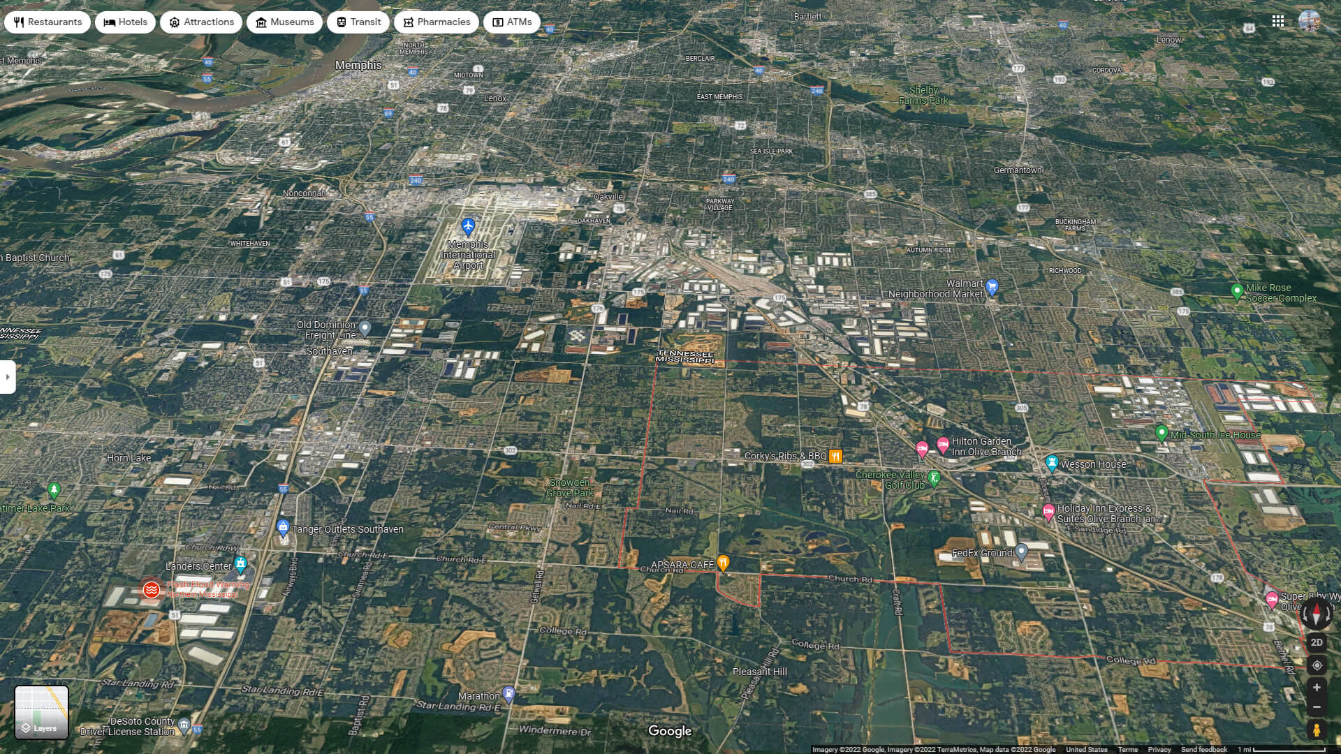 Olive Branch, Mississippi Map