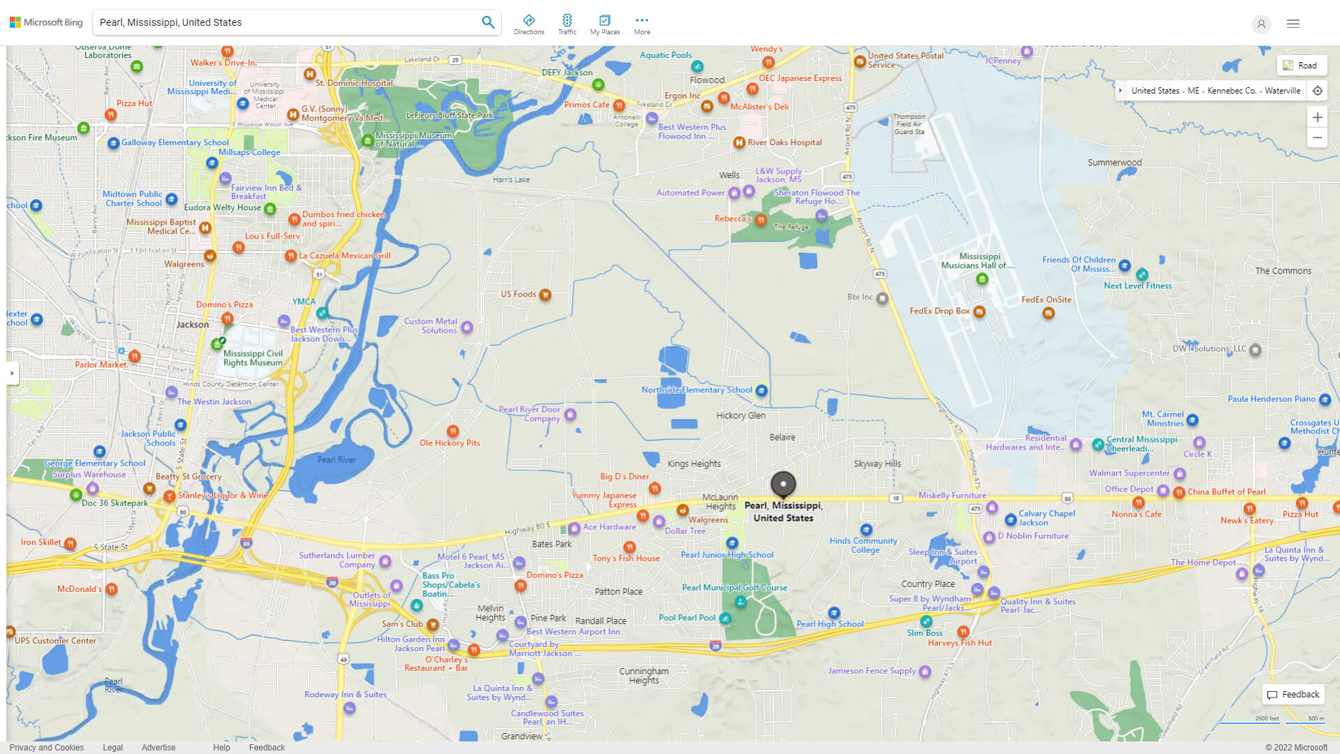 Pearl Mississippi Map - United States