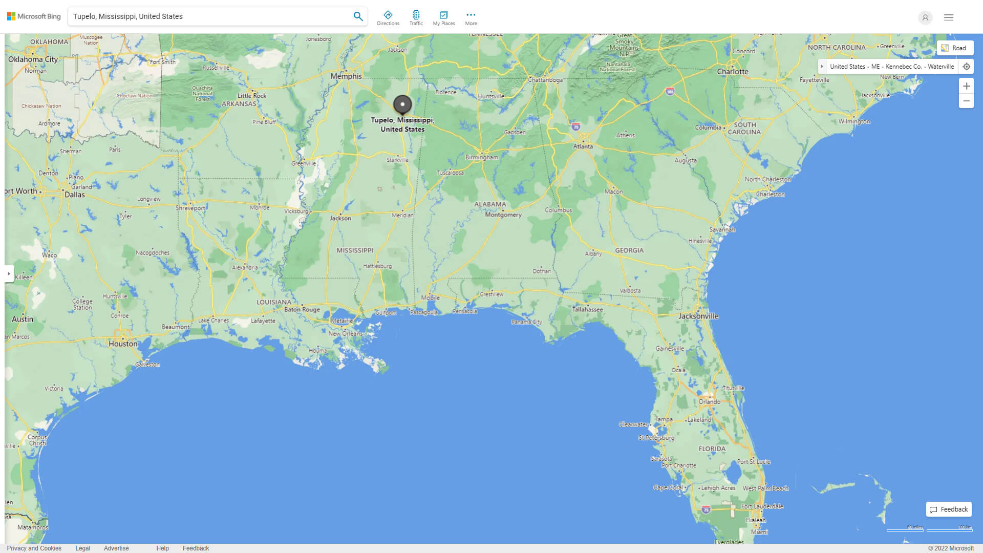 Tupelo, Mississippi Map