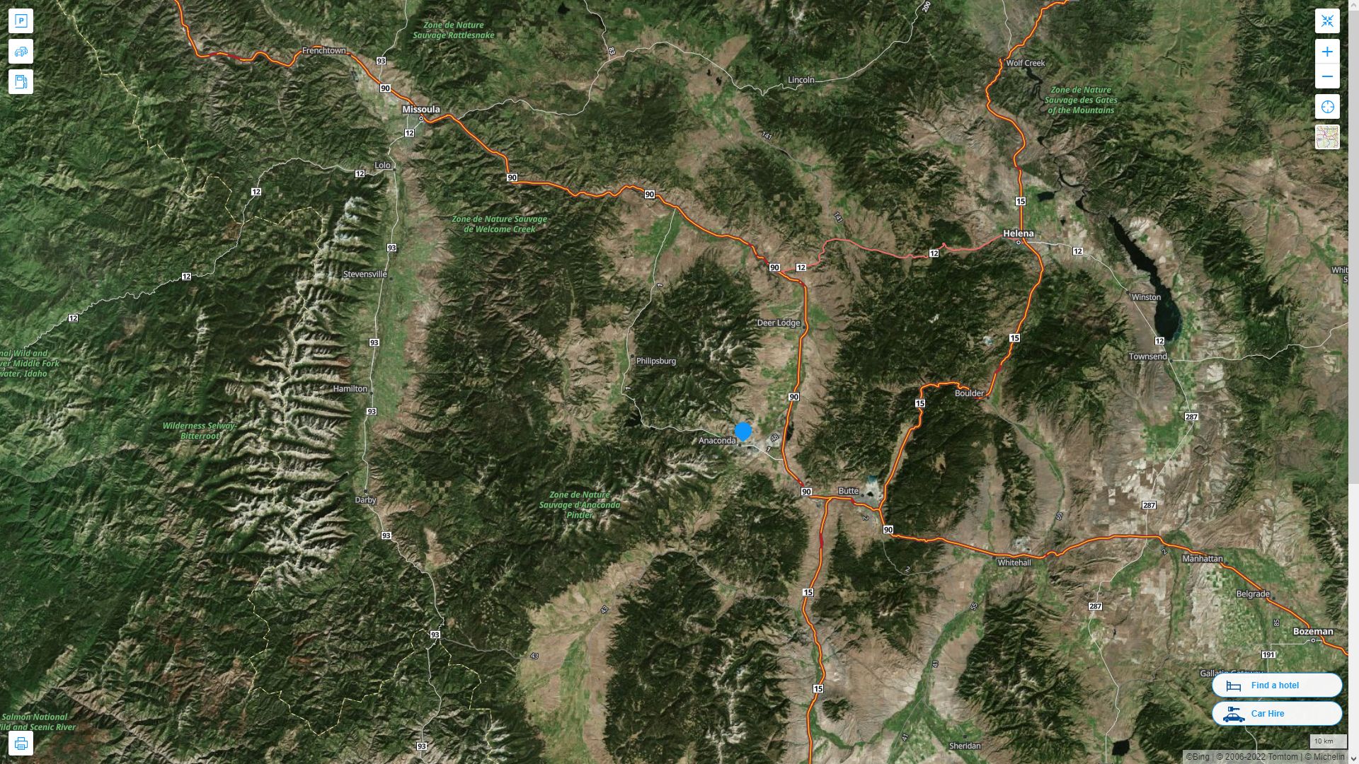 Anaconda Deer Lodge, Montana Map