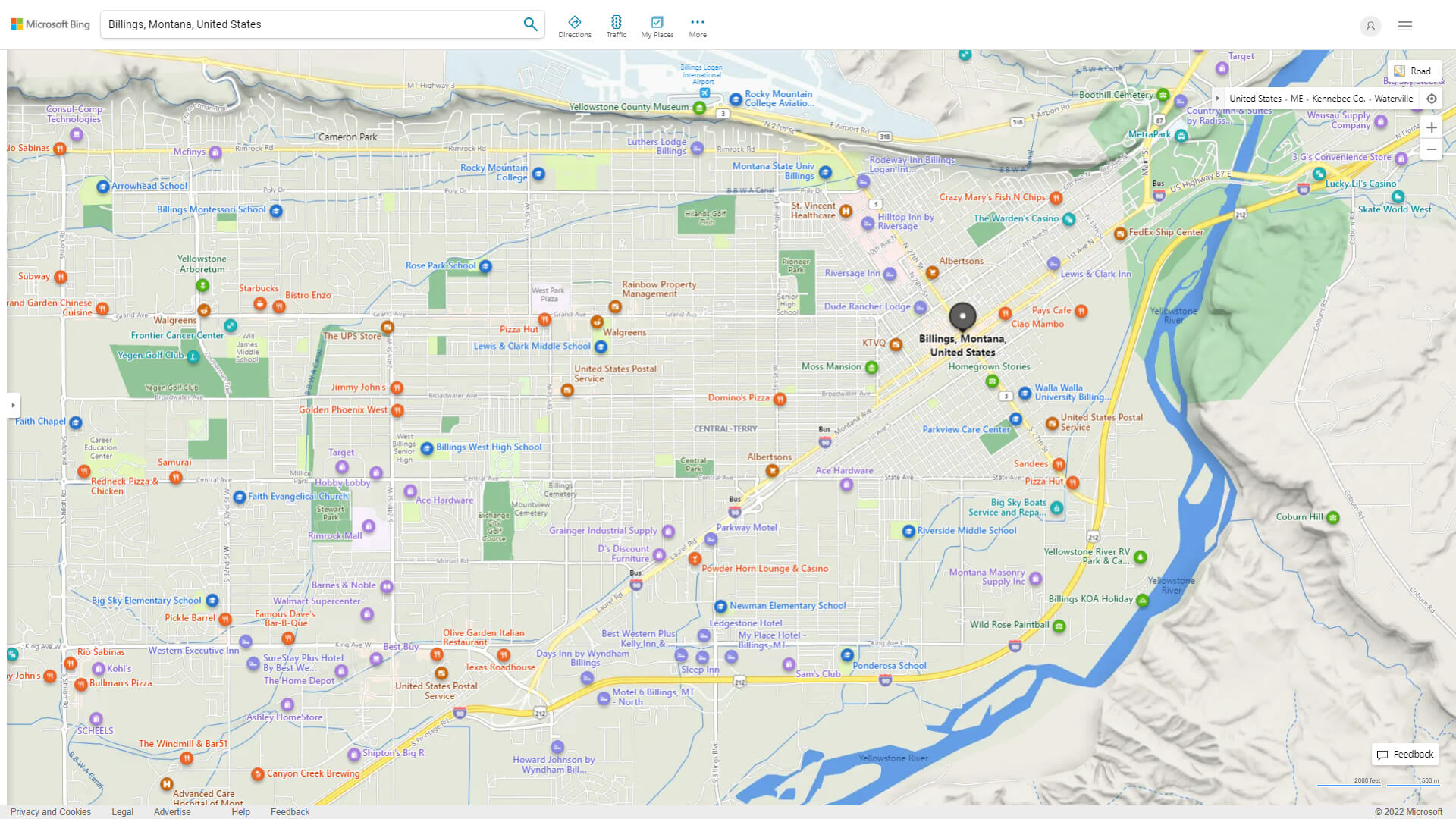 Billings, Montana Map