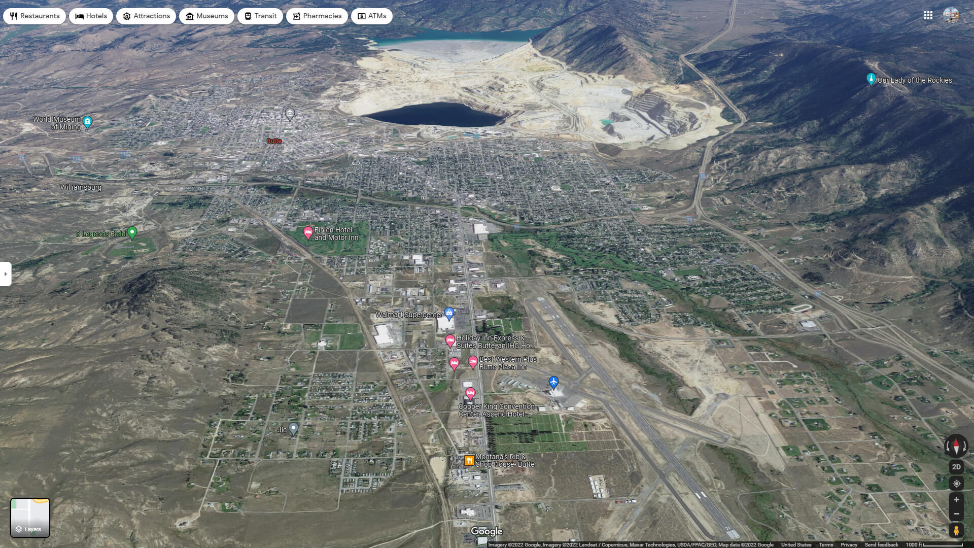 Butte Silver Bow, Montana Map