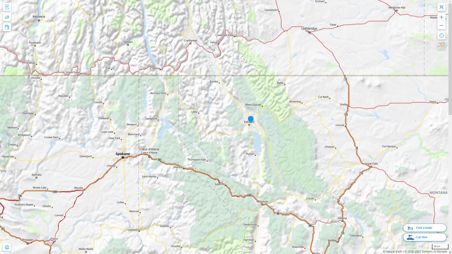 Evergreen, Montana Map
