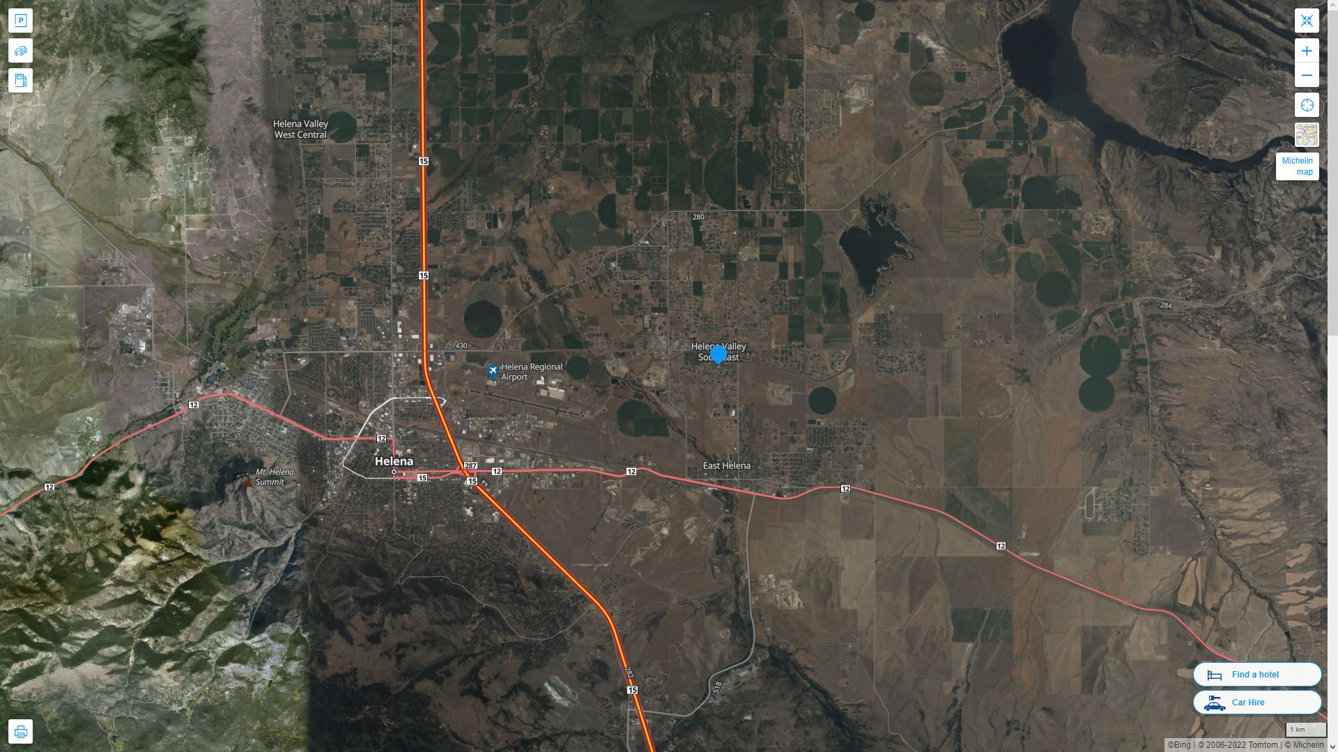 Helena Valley Southeast, Montana Map