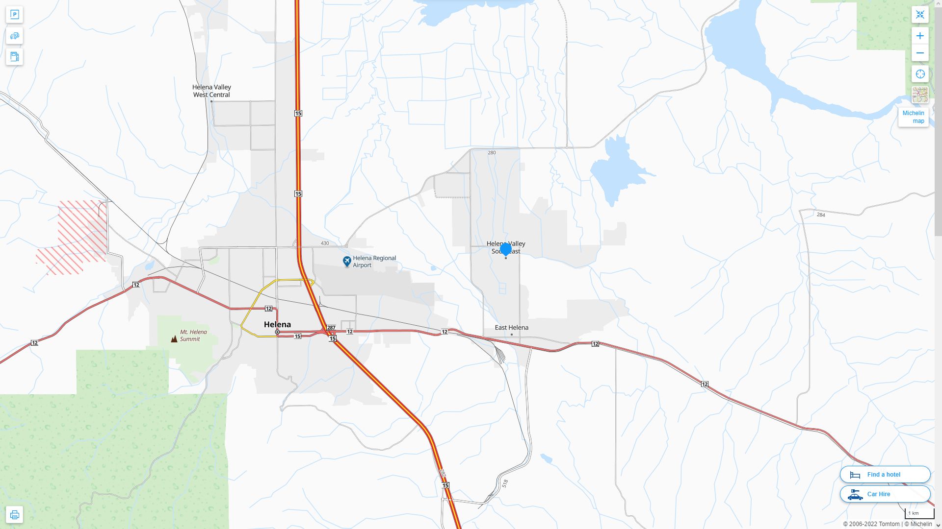 Helena Valley Southeast, Montana Map
