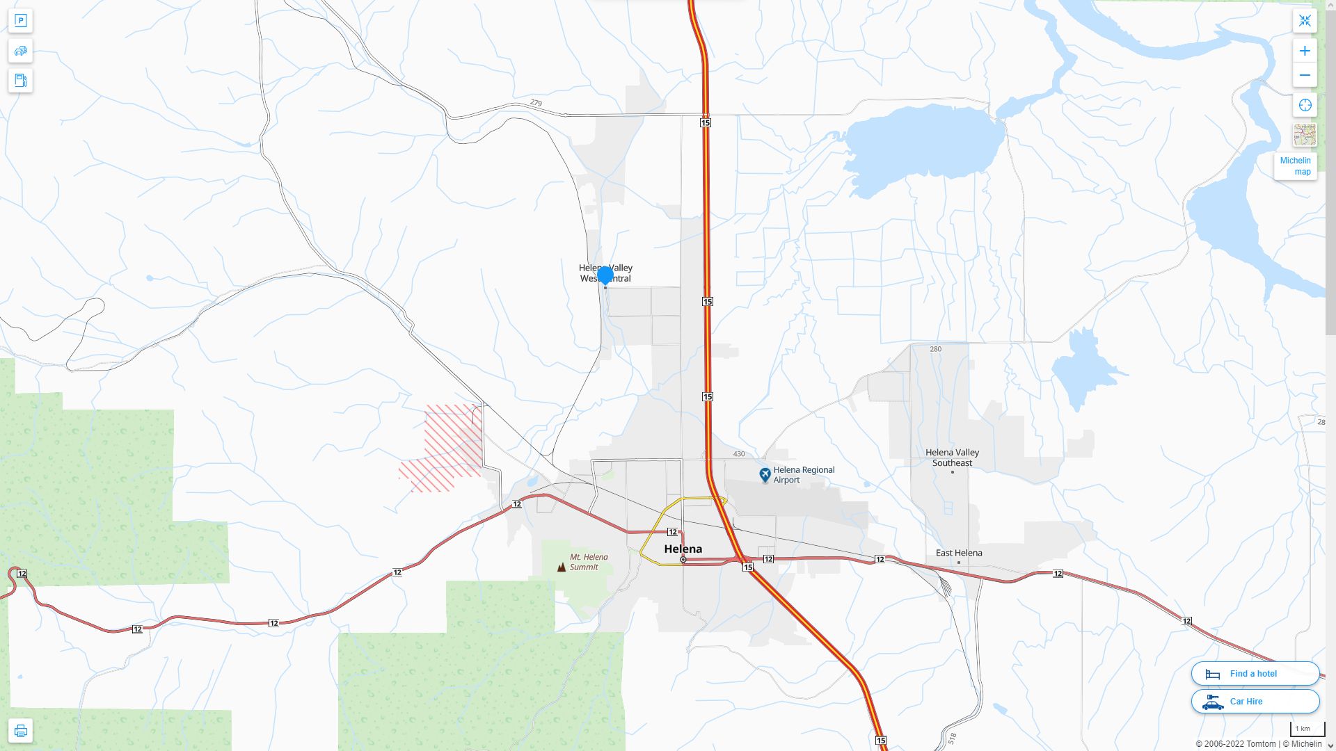 Helena Valley West Central, Montana Map
