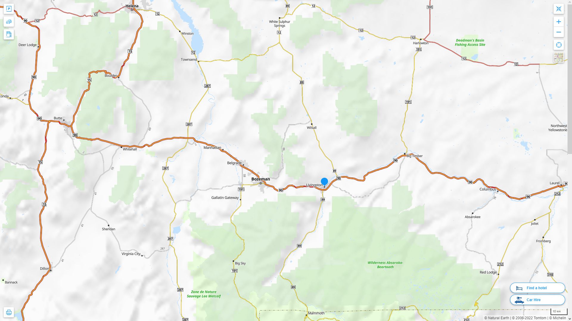 Livingston, Montana Map