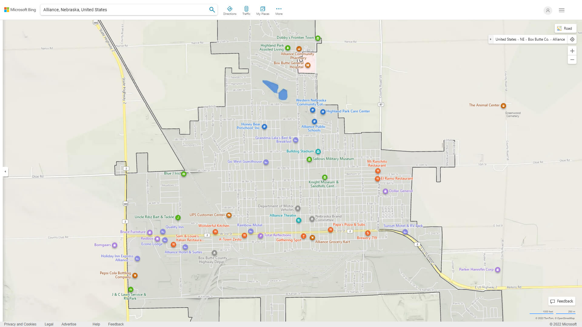 Alliance, Nebraska Map