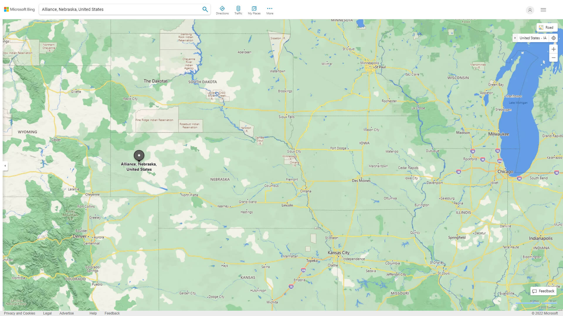 Alliance, Nebraska Map