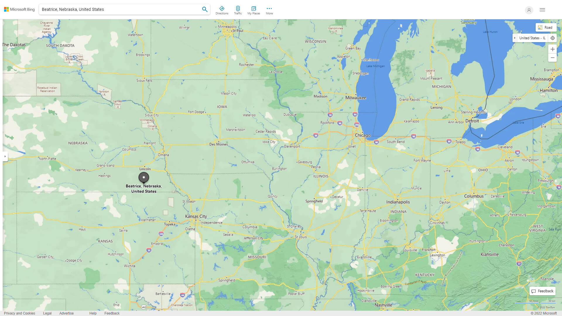 Beatrice, Nebraska Map