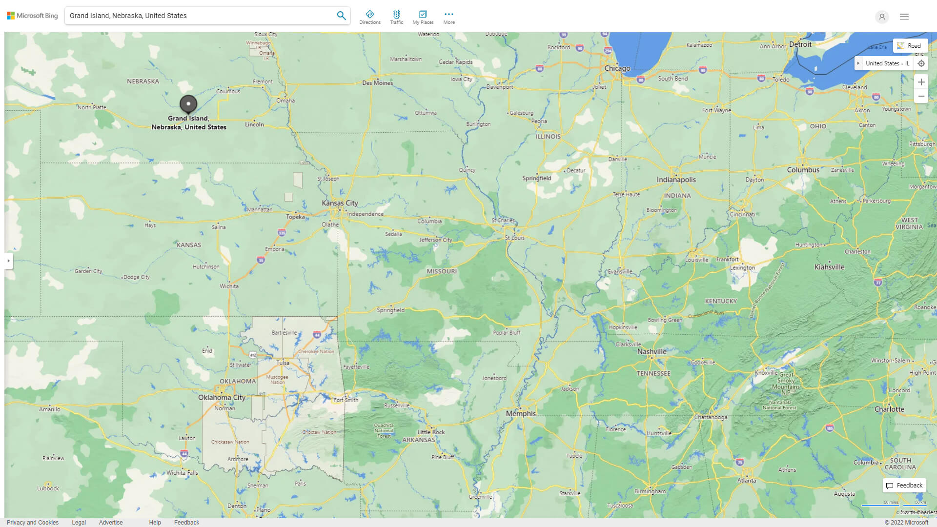 Grand Island, Nebraska Map
