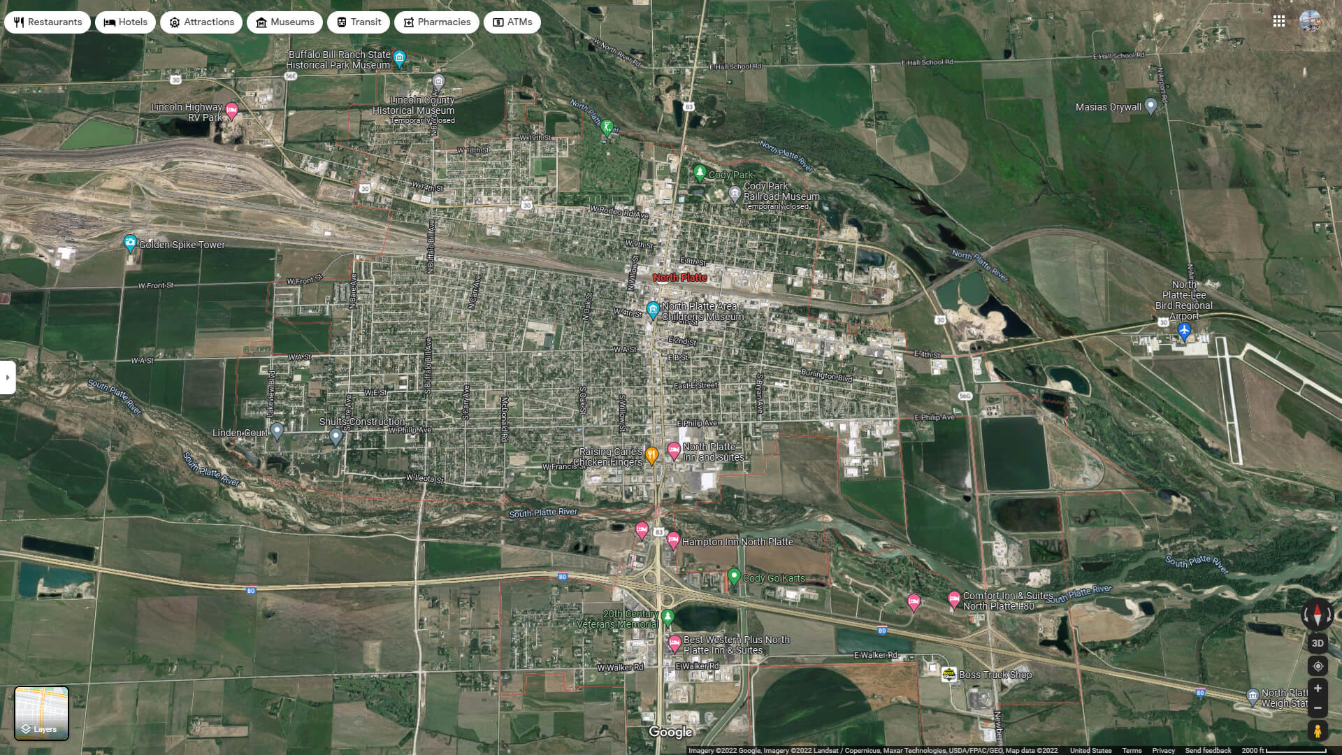 North Platte Nebraska Map - United States