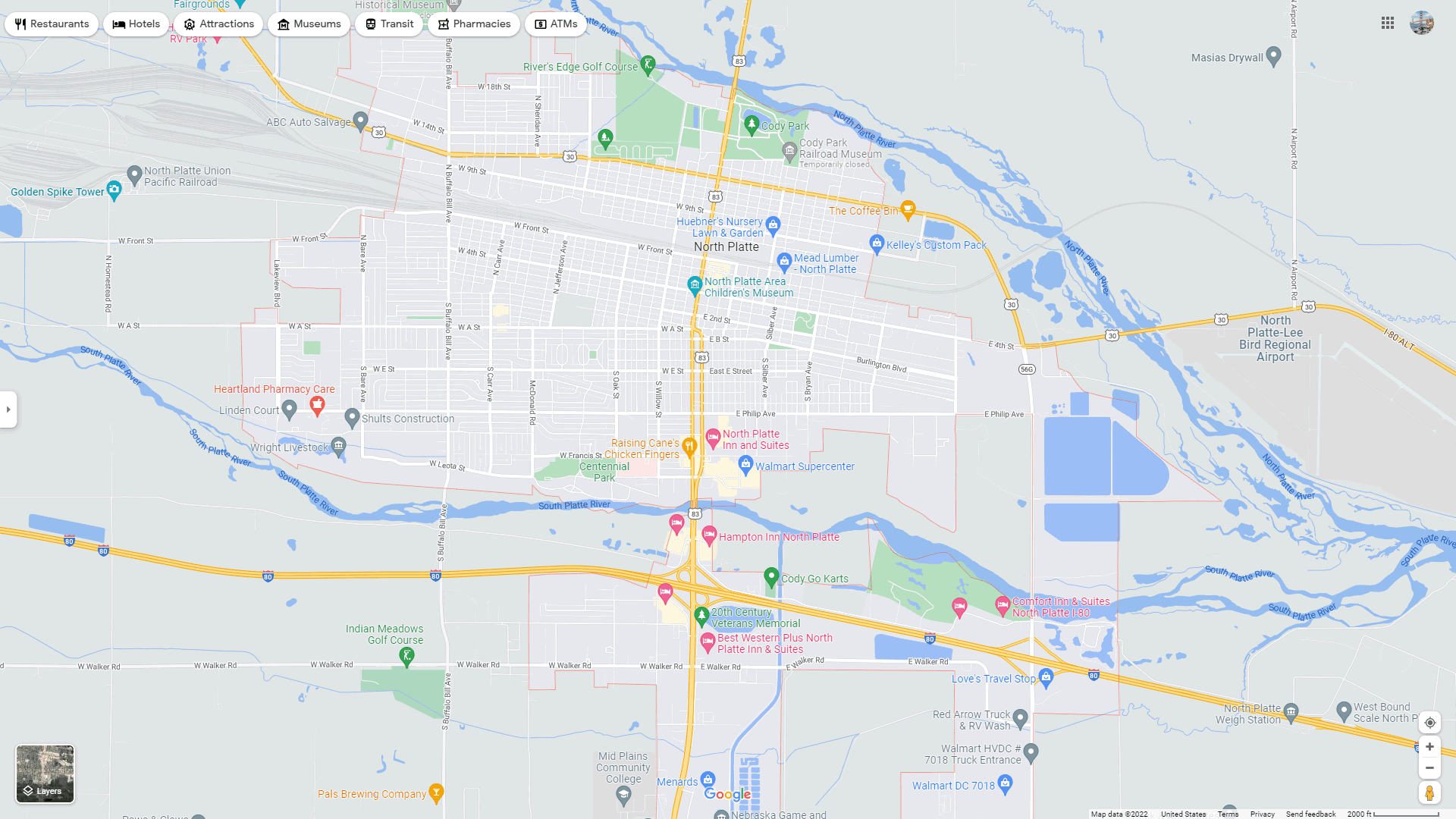 North Platte Nebraska Map - United States