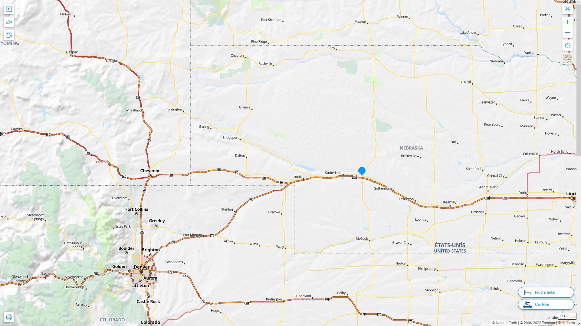 North Platte, Nebraska Map