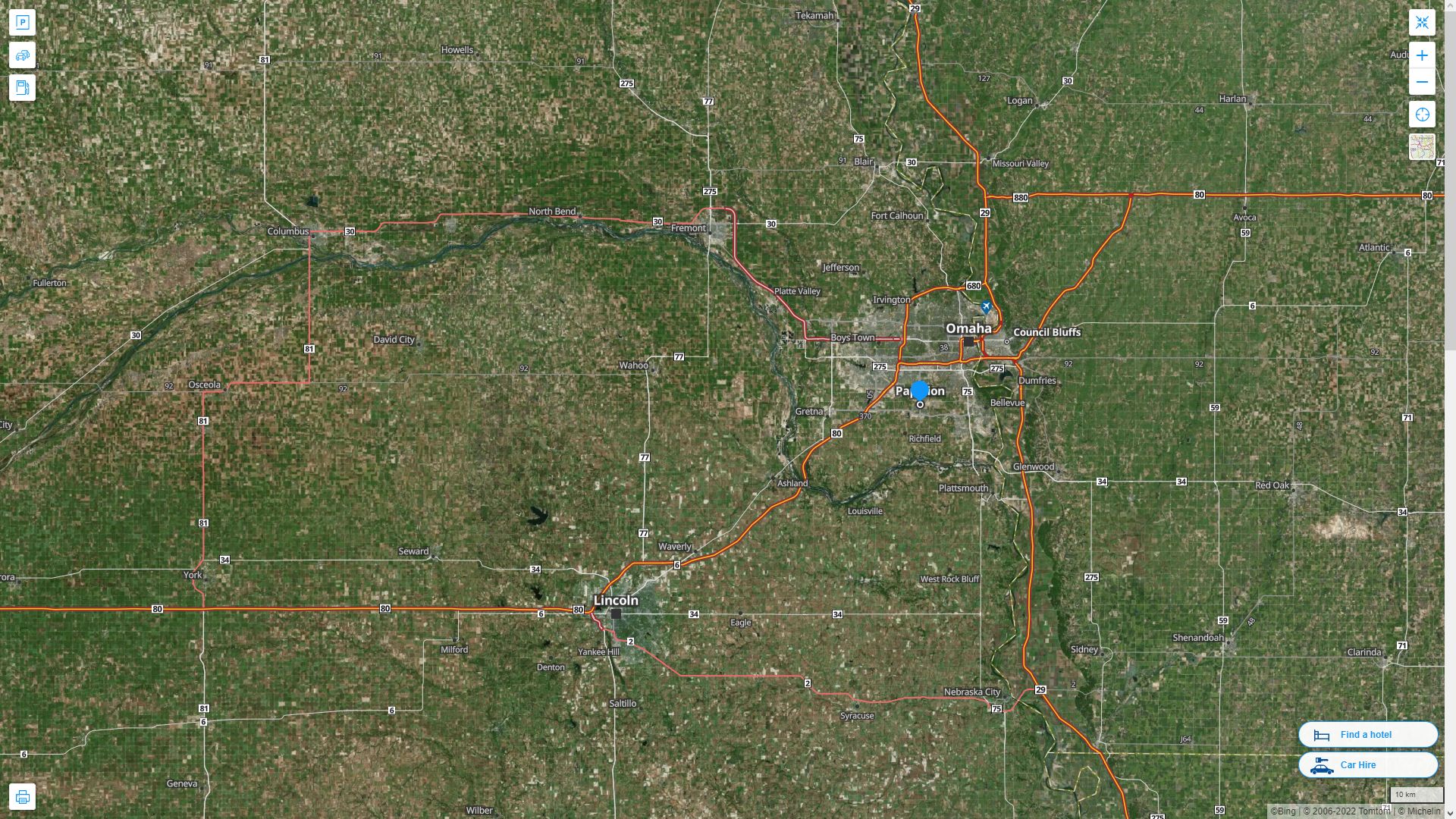 Papillion, Nebraska Map