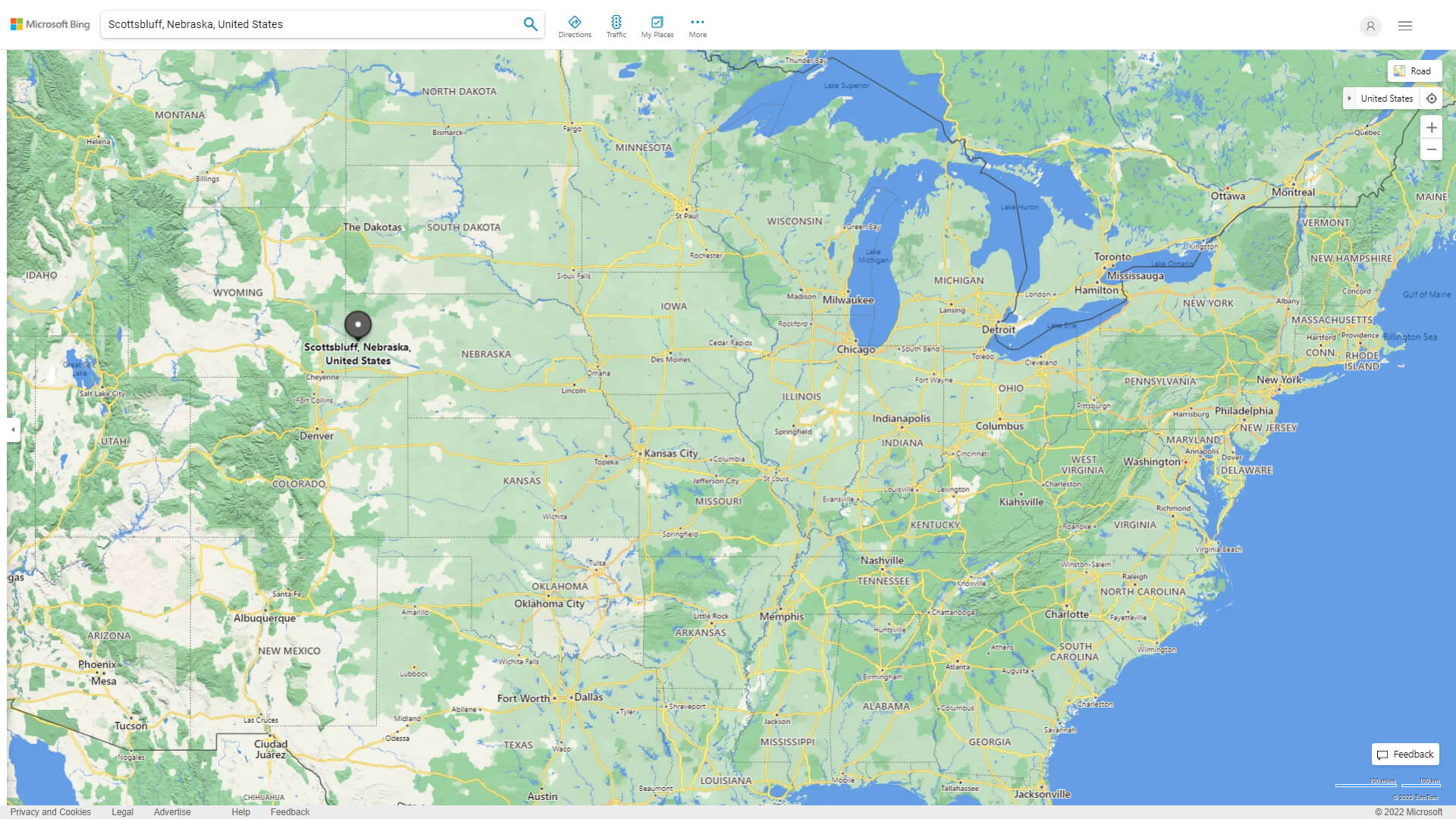 Scottsbluff, Nebraska Map