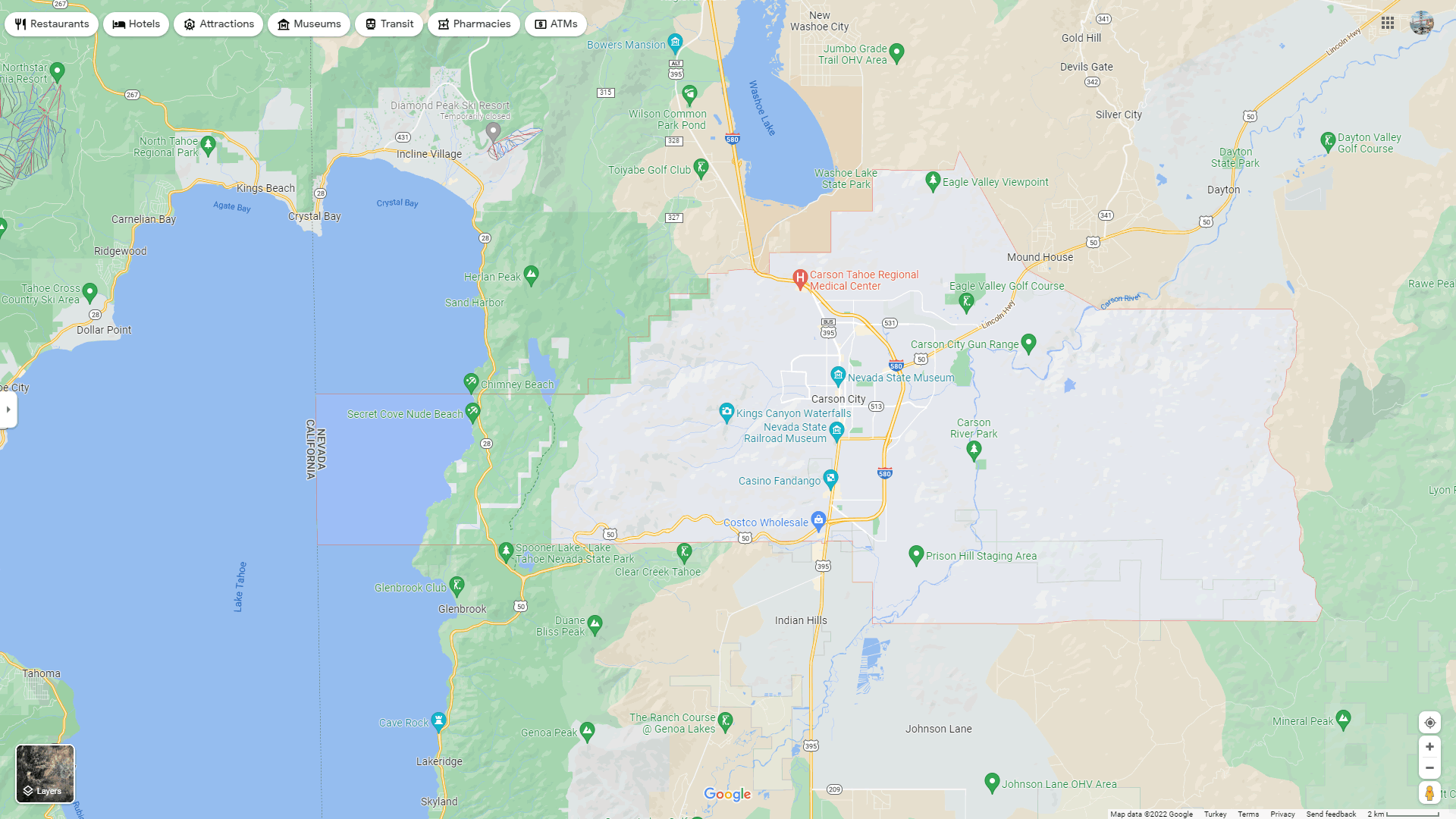 Carson City, Nevada Map
