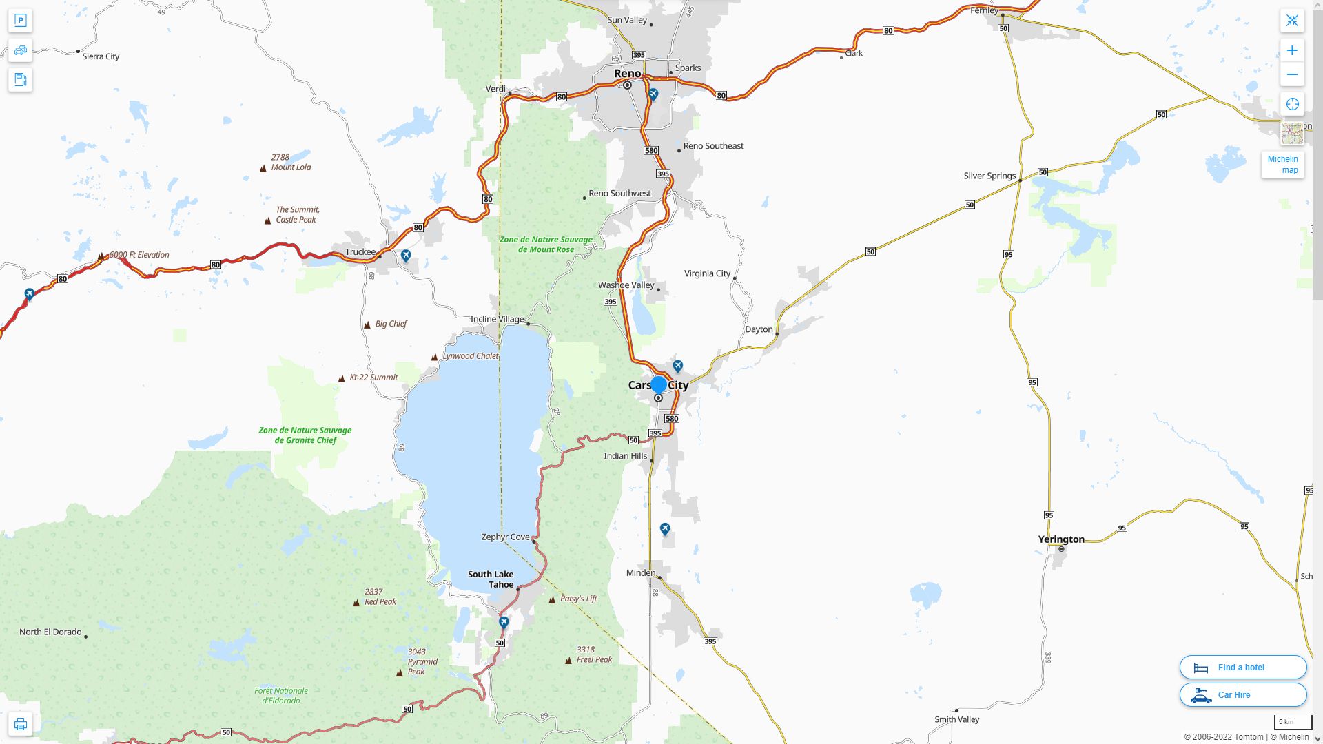 Carson City Nevada Map - United States