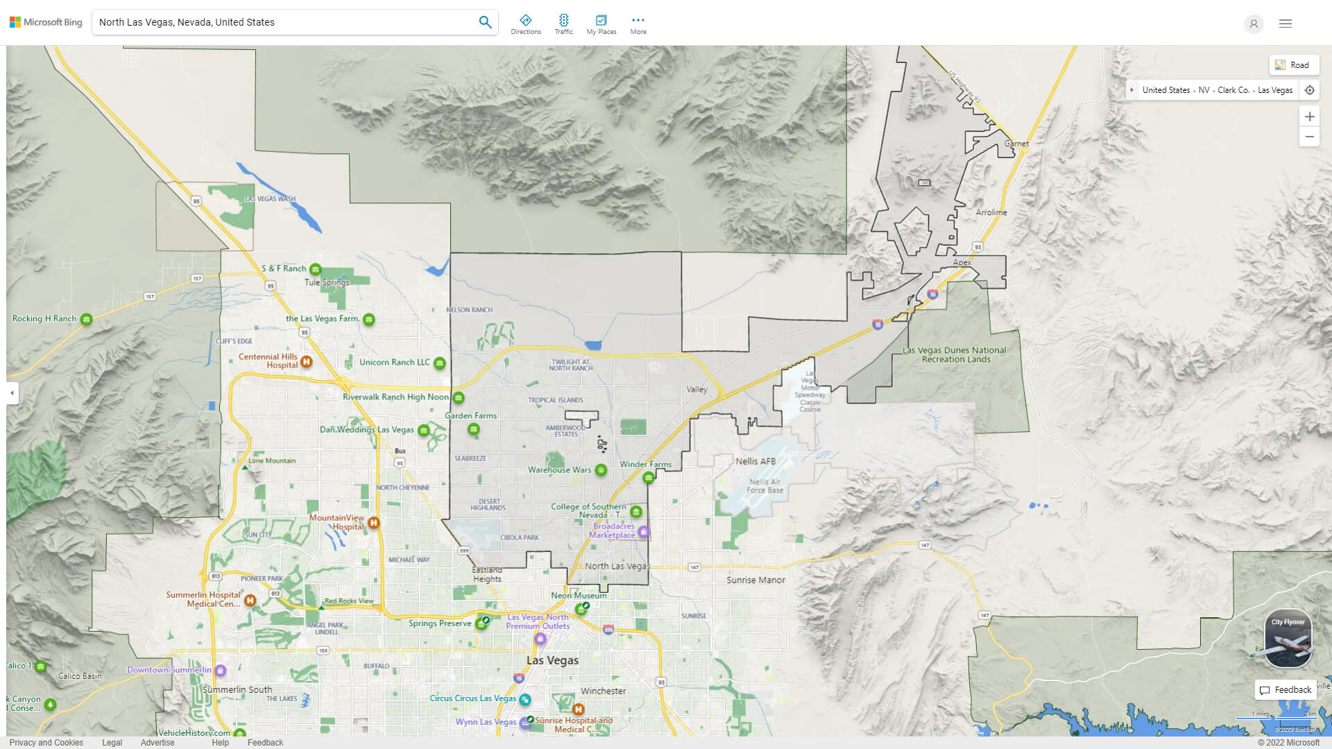 North Las Vegas, Nevada Map