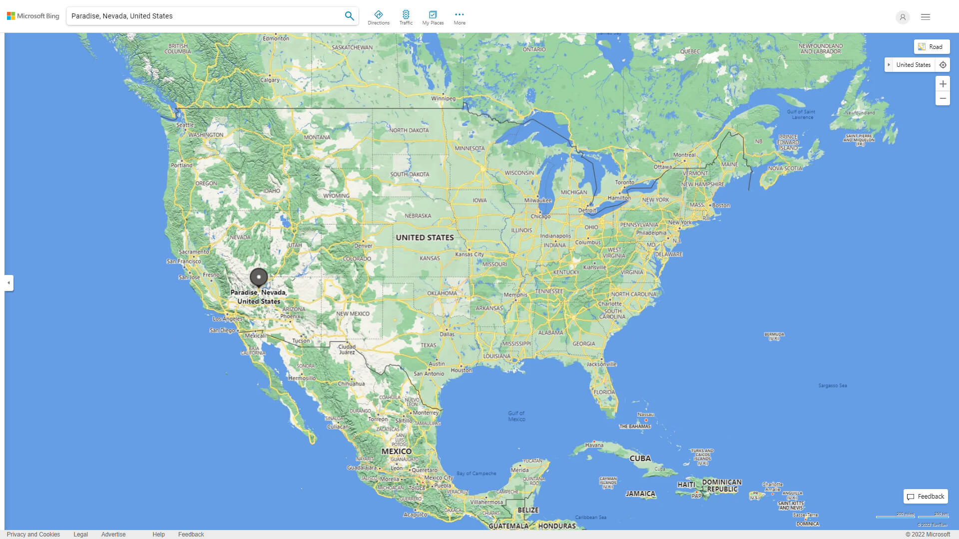 Paradise, Nevada Map