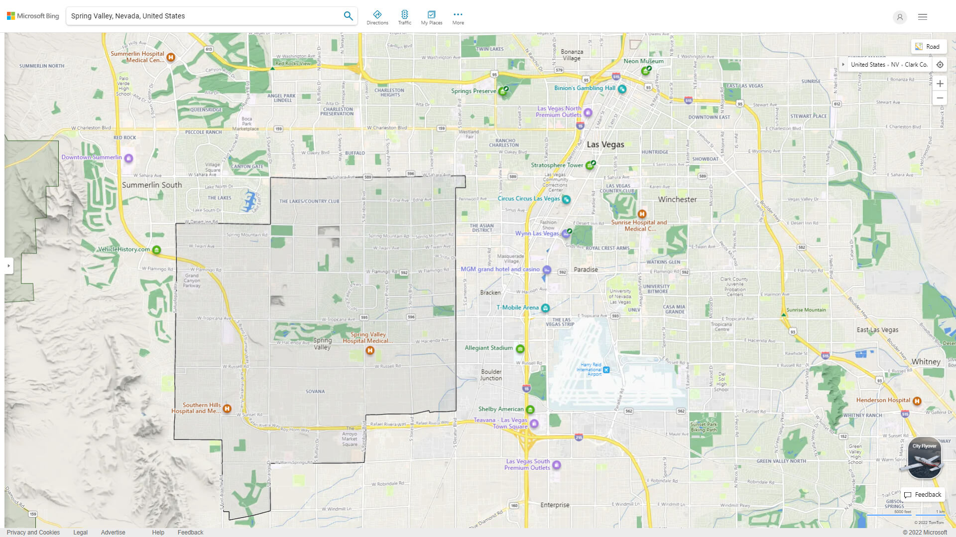 Spring Valley Nevada Map - United States