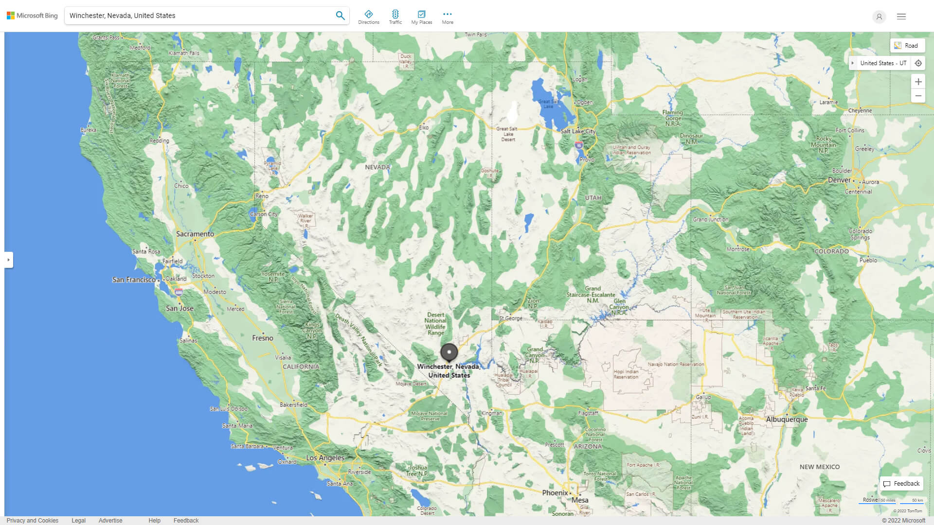 Winchester, Nevada Map