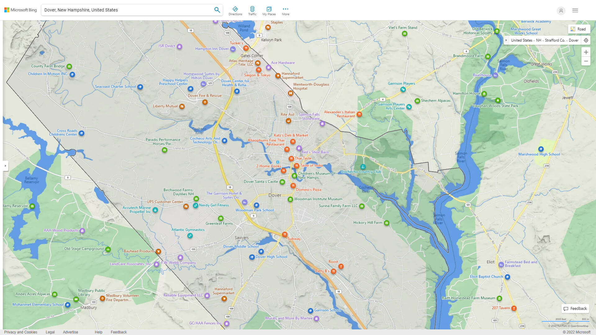 Dover, New Hampshire Map