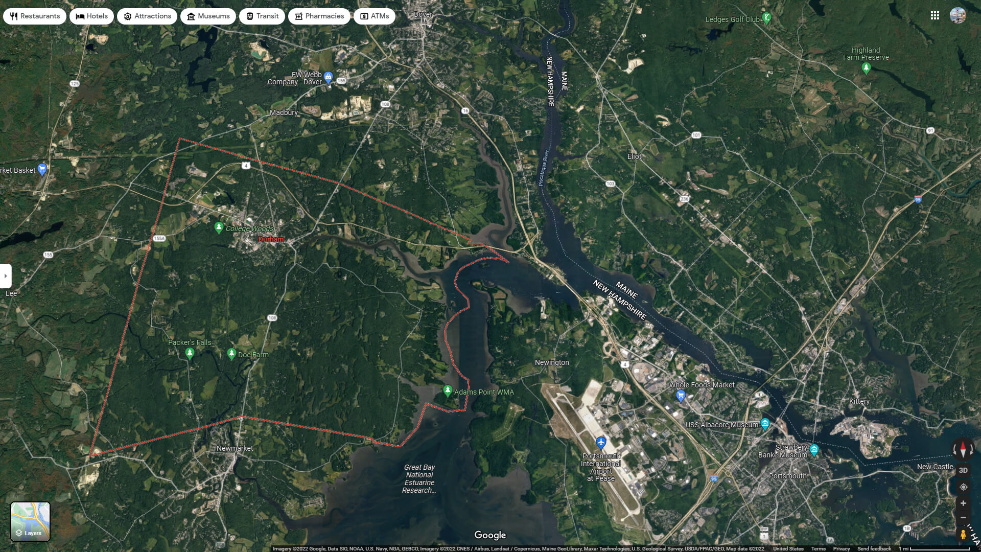 Durham, New Hampshire Map