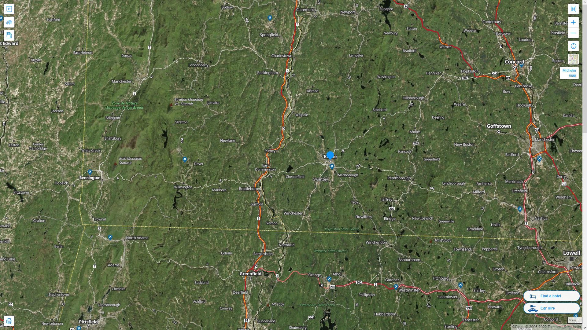 Keene, New Hampshire Map