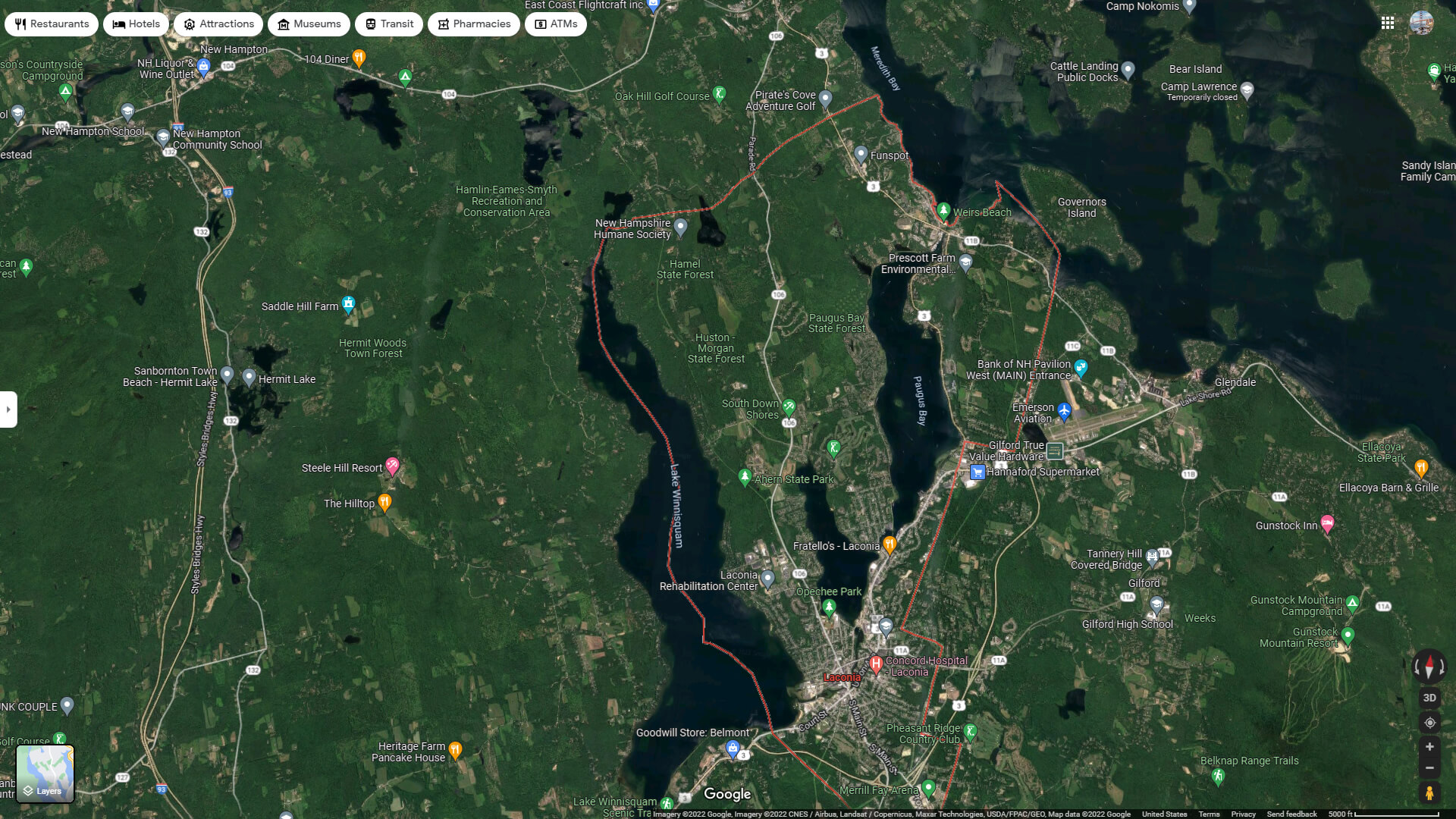 Laconia, New Hampshire Map