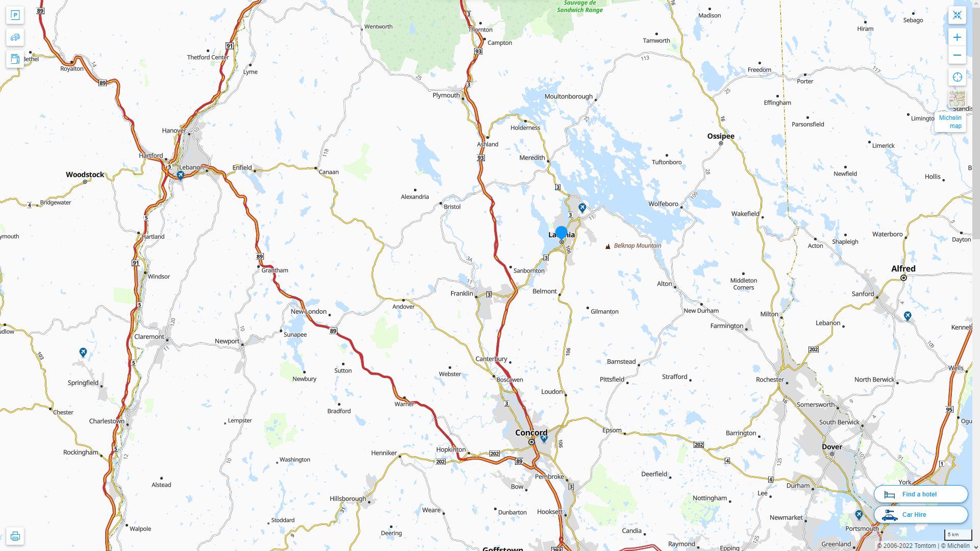 Laconia, New Hampshire Map