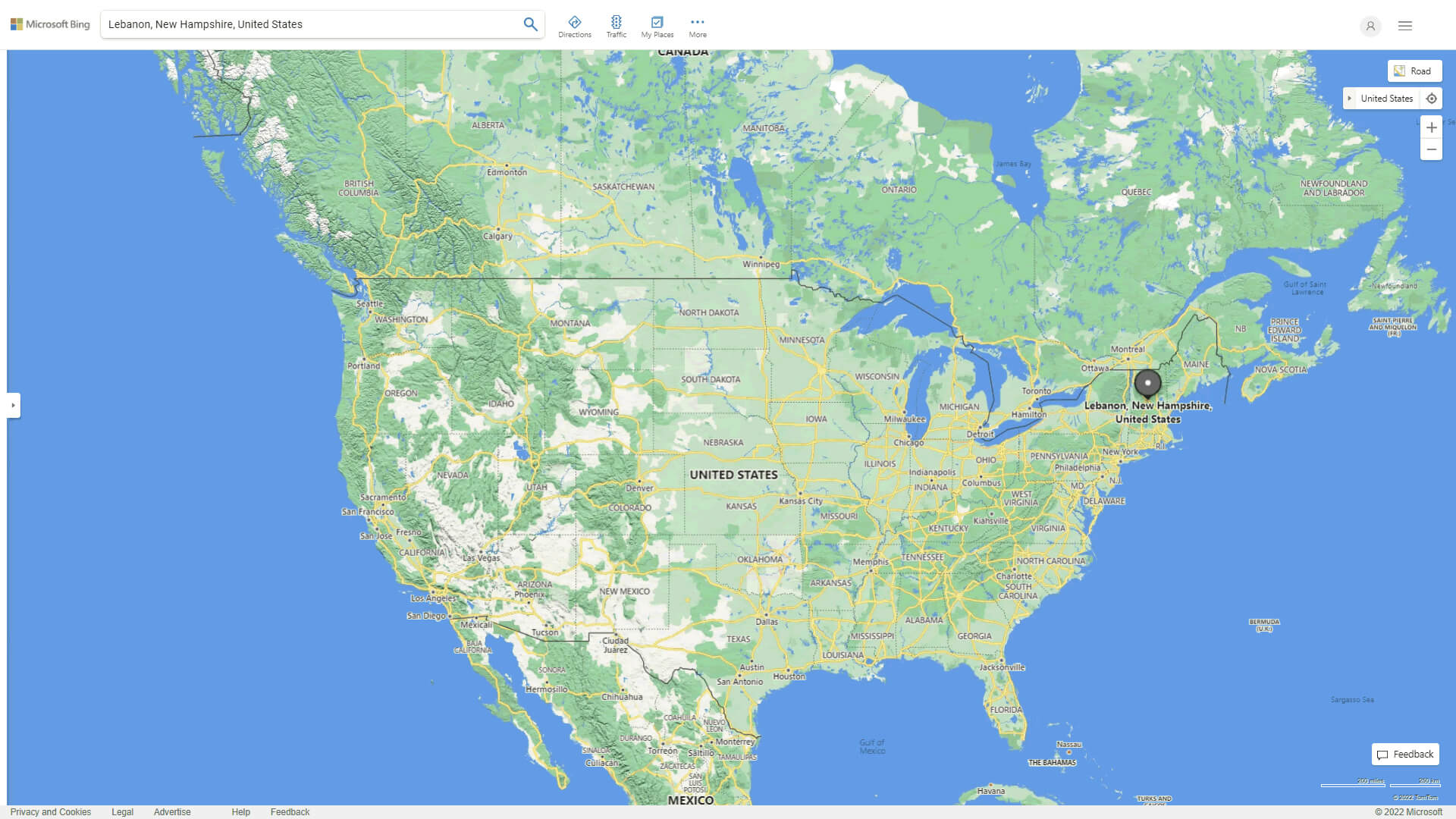 Lebanon, New Hampshire Map